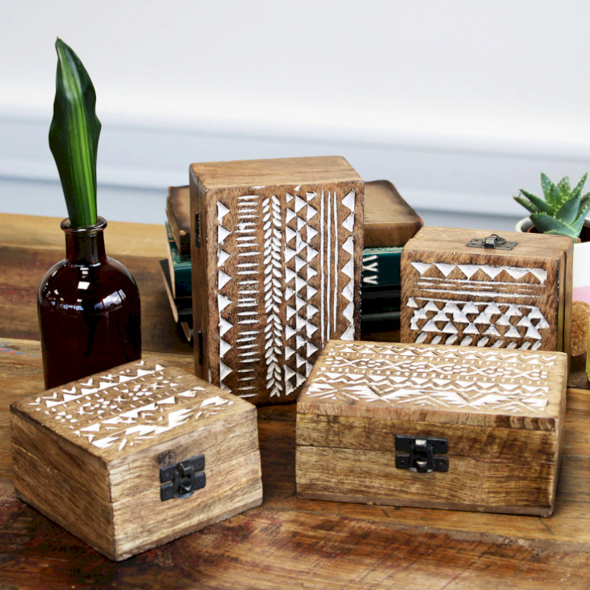 Bliss White Washed Wooden Boxes – Maltashopper.com