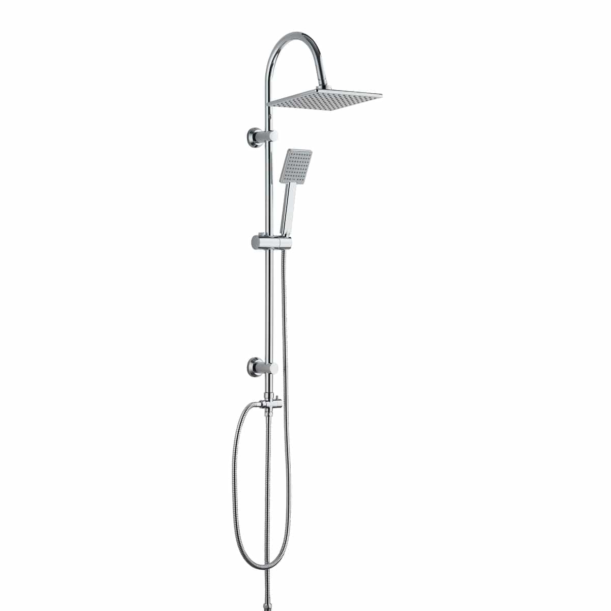Barby Chrome Square Shower Head with Column Kit – Maltashopper.com