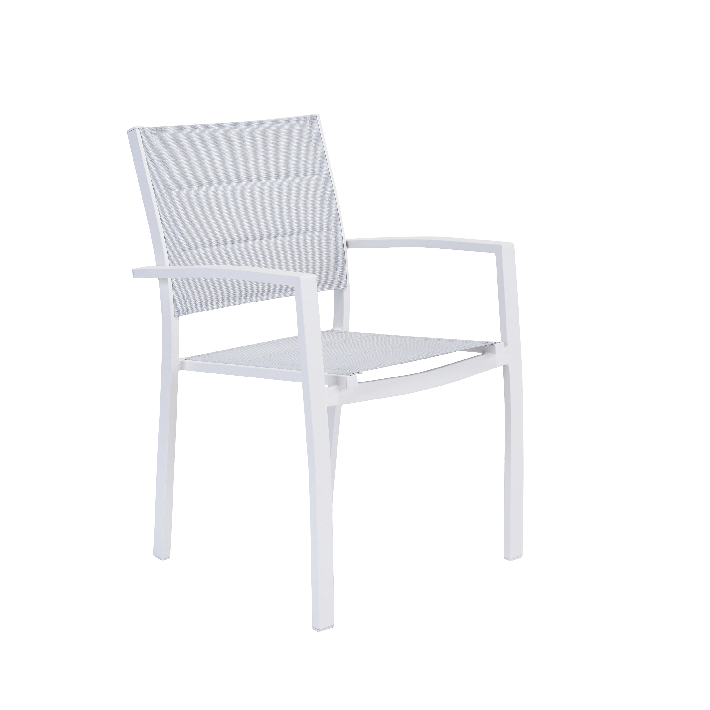 Orion Beta II White Aluminium Dining Chair with Armrests – Maltashopper.com