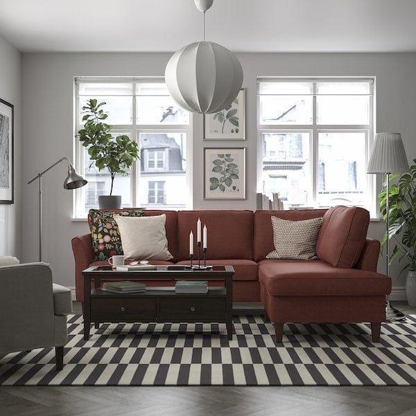 EKHOLMA corner sofa, 4-seat with open end, Kilanda brown-red, 9x70x195 ...