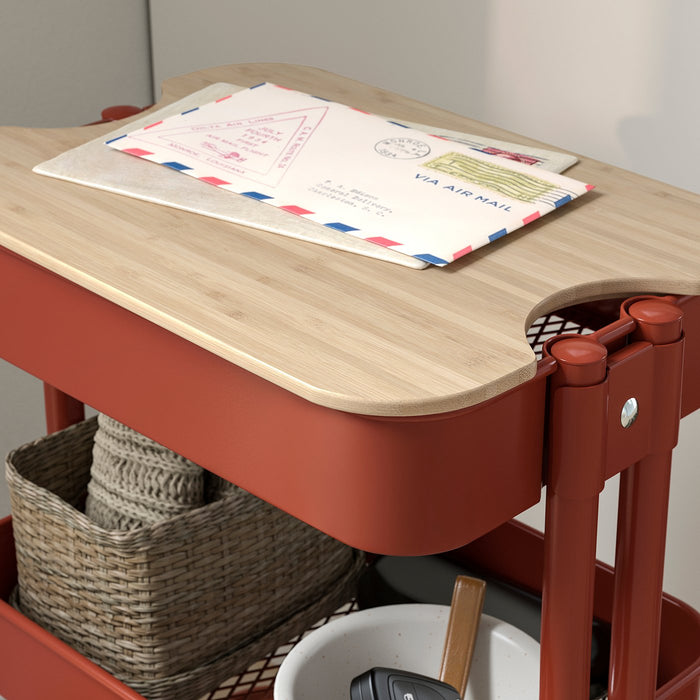 RÅSKOG / NORRÅVA trolley with lid, red-brown, 28x38x61 cm ...