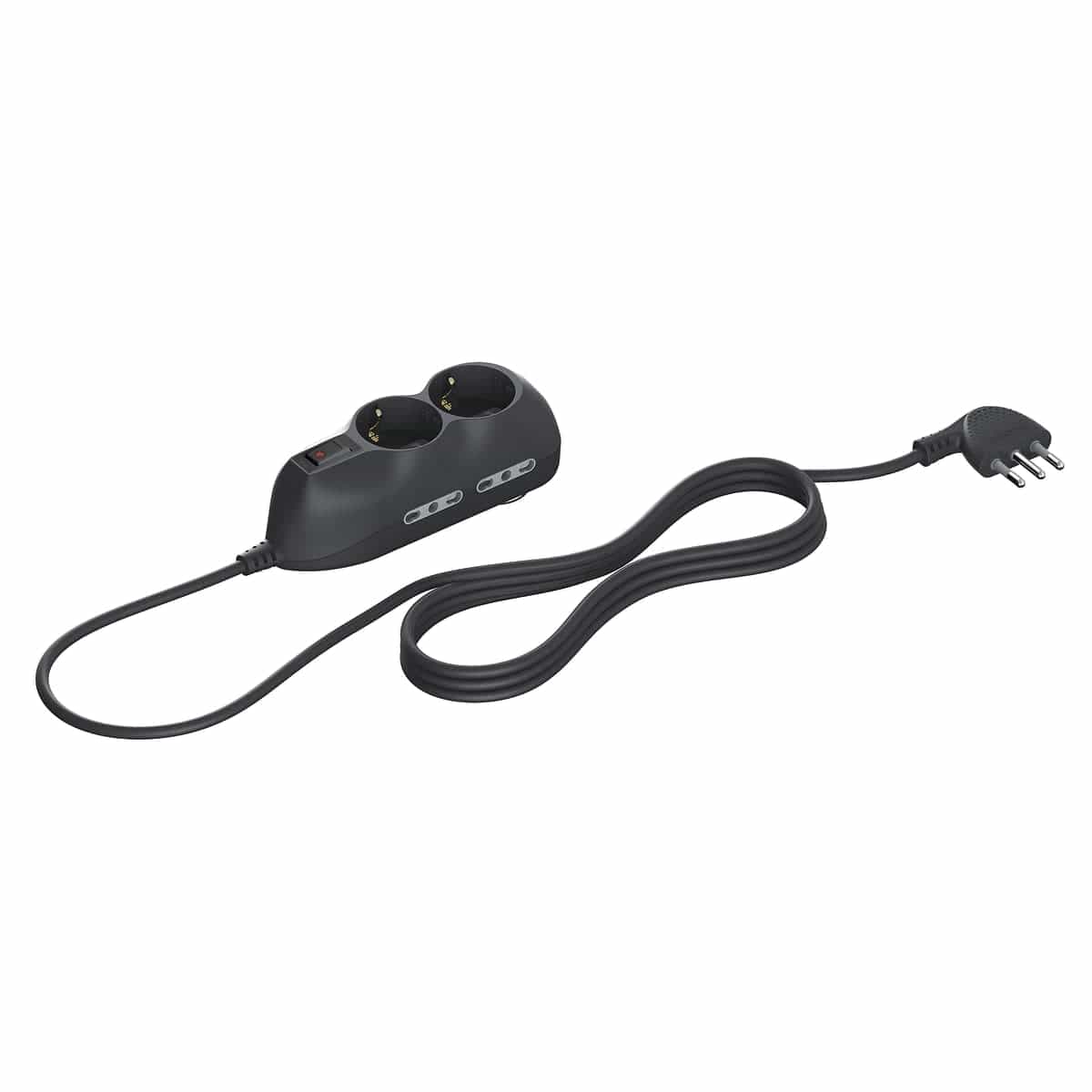 MULTISOCKET PLUG 10A CABLE 1.5MT WITH SWITCH 6 UNIVERSAL SOCKETS BLACK ...