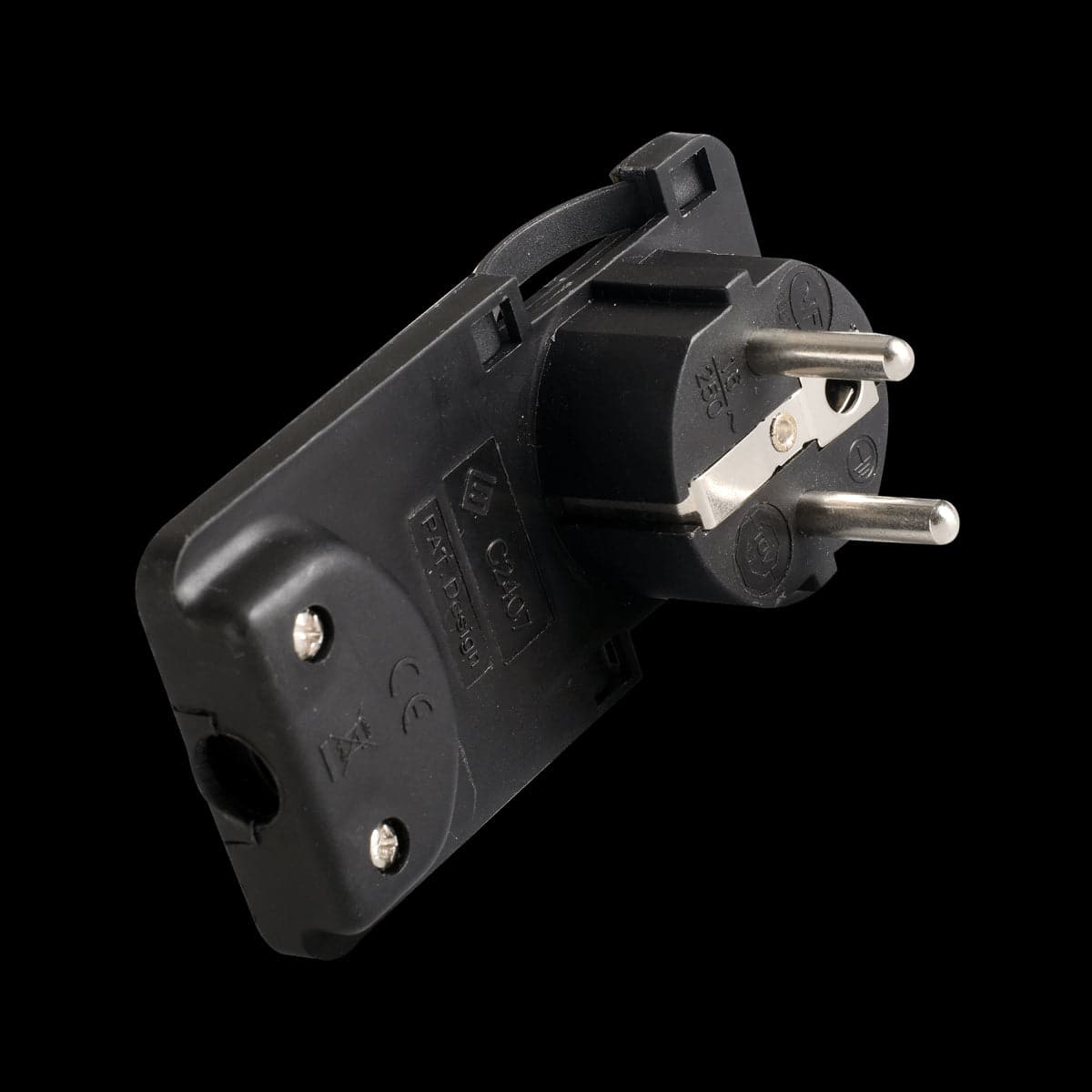Ultra-Flat Schuko Plug Black | MaltaShopper – Maltashopper.com