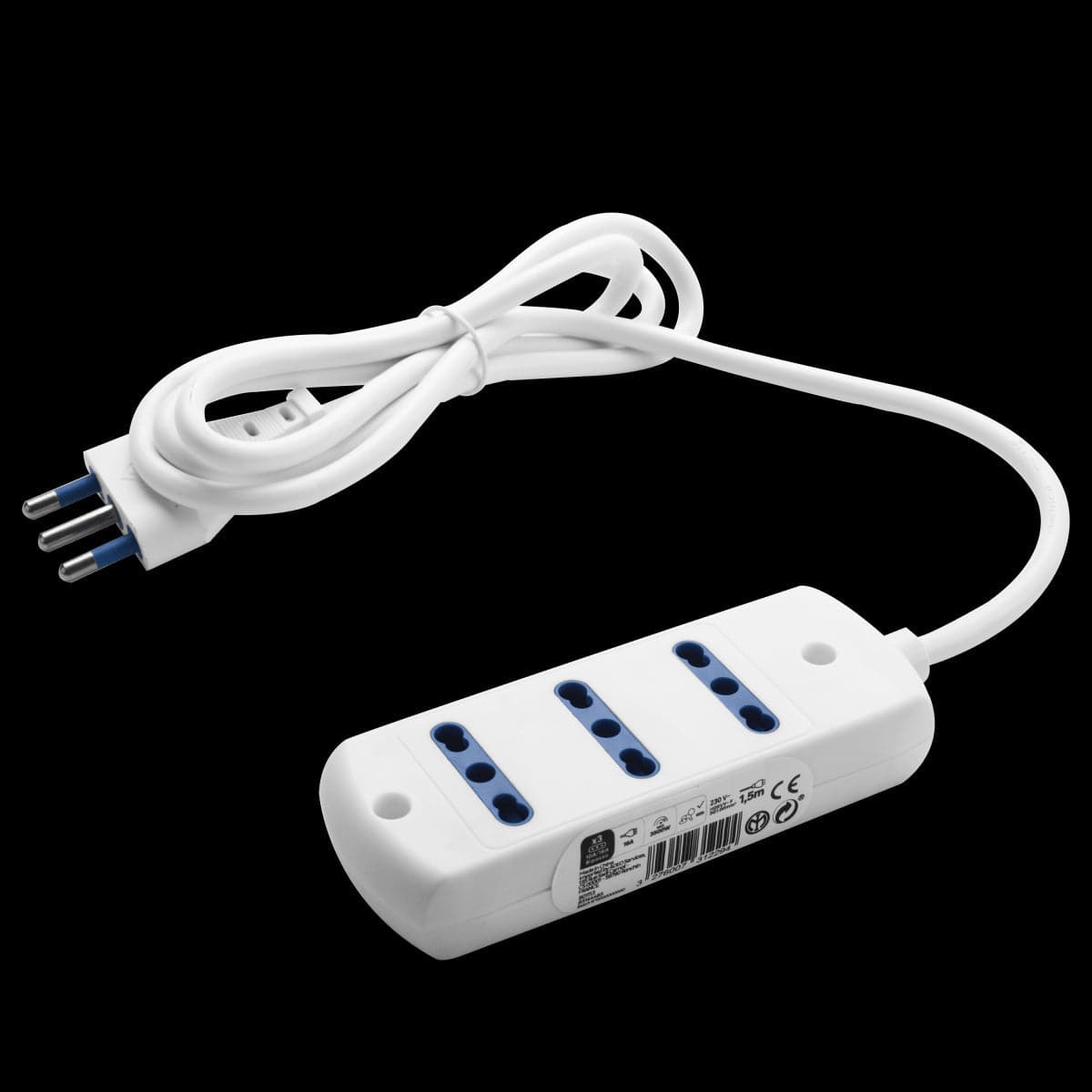 MULTISOCKET 3 SOCKETS 10/16A WITH CABLE | Best Price at Maltashopper.com