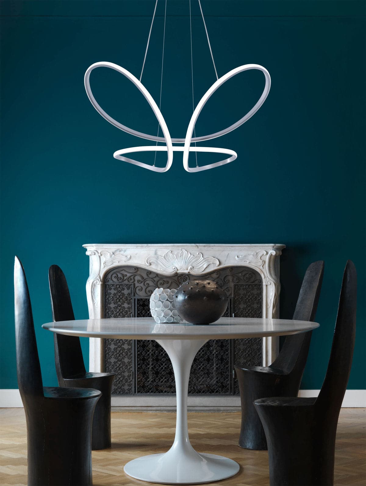 CHANDELIER BUTTERFLY ALUMINIUM WHITE D67 CM LED 45W CCT DIMMABLE | Best ...