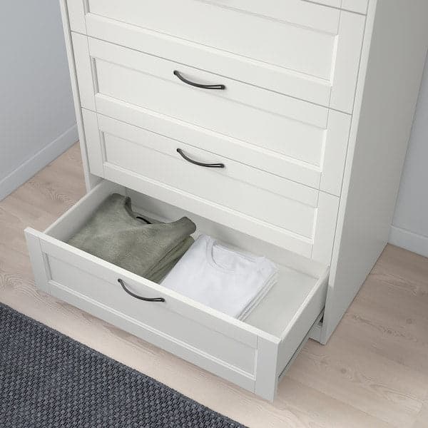 SONGESAND Chest of 6 drawers white 82x126 cm Best Price at Maltashopper